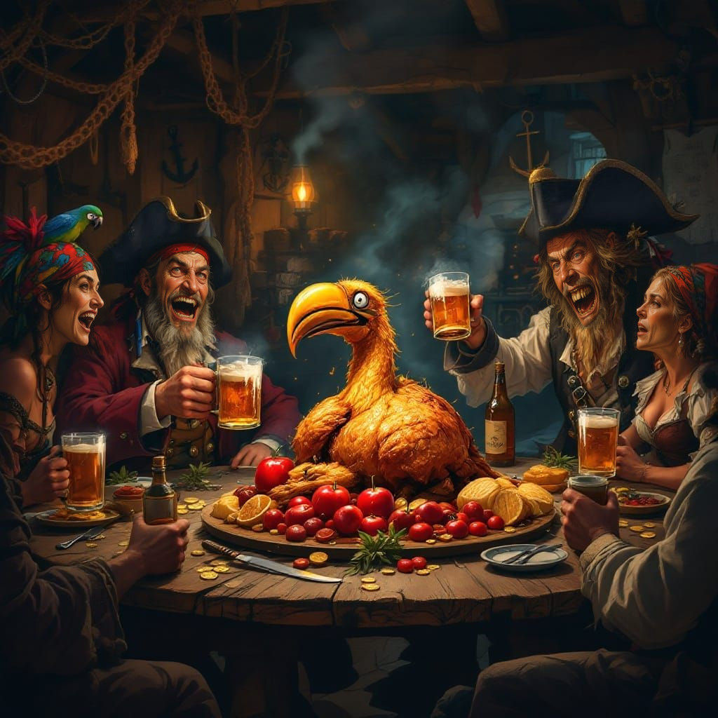 Enjoy the last dodo bird - Pirates Feast on Roasted Dodo in ...
