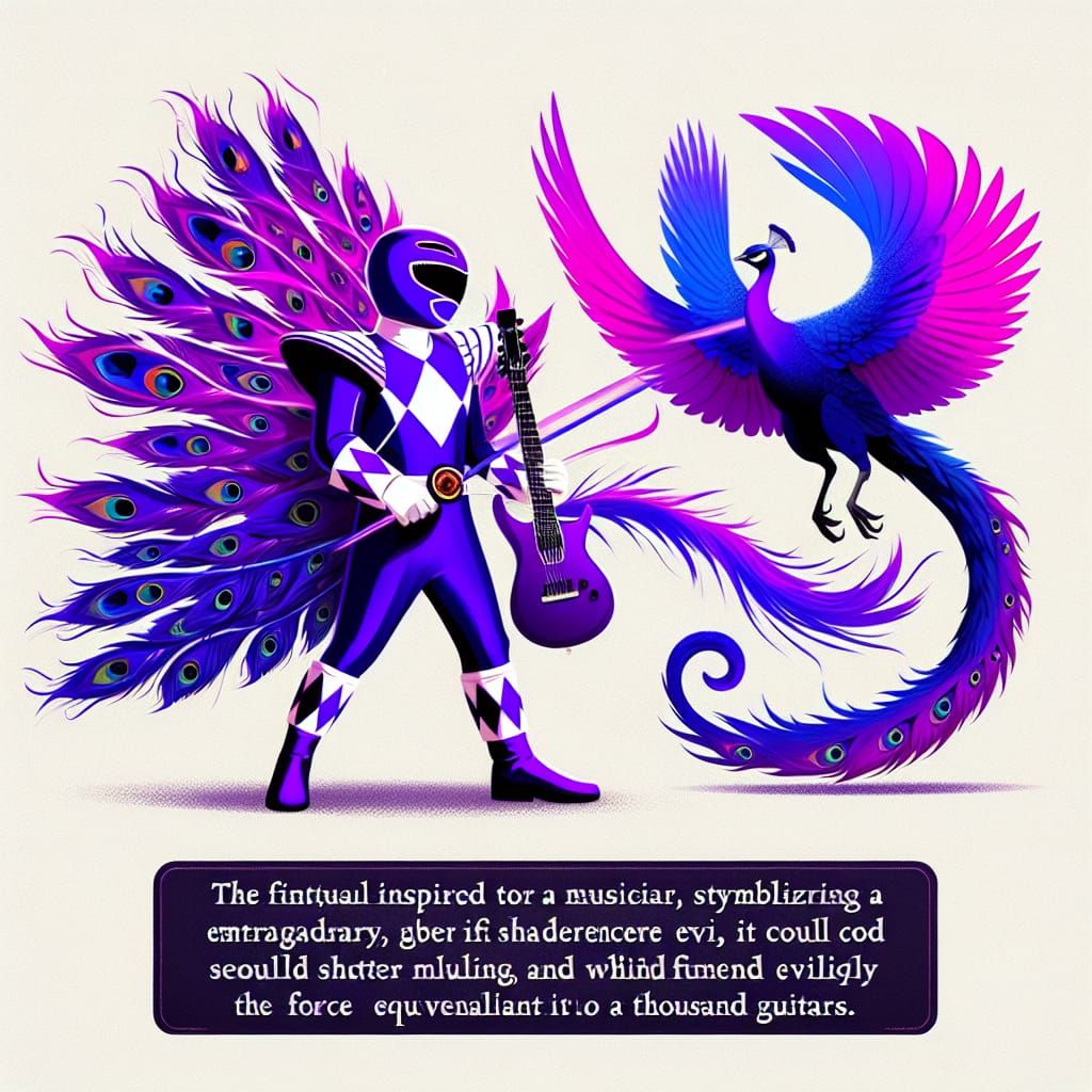 Prince Rogers Nelson as the purple peacock power ranger with a Guitar ...