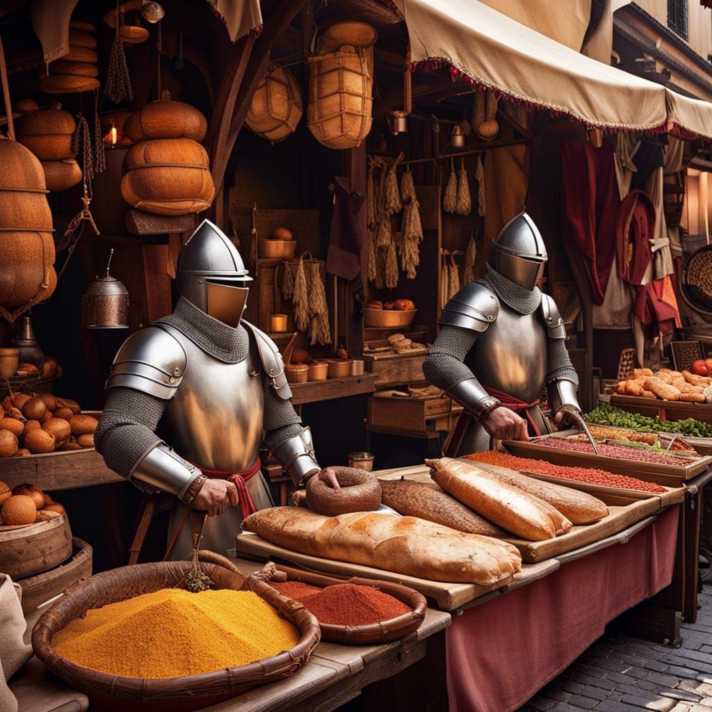 Knights protecting the Food! - AI Generated Artwork - NightCafe Creator