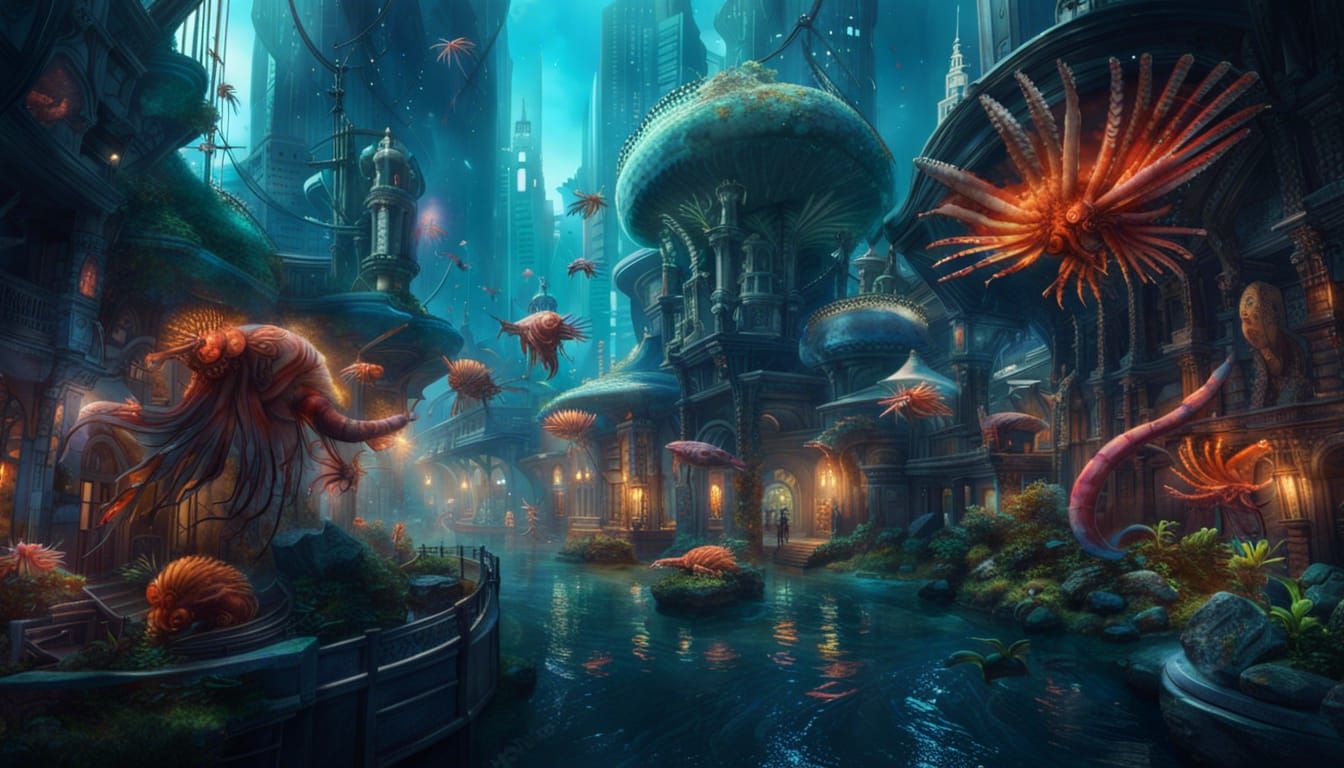 A strikingly beautiful futuristic city occupied by lionfish, eels ...
