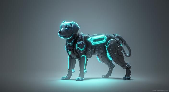bioluminescent dog - AI Generated Artwork - NightCafe Creator