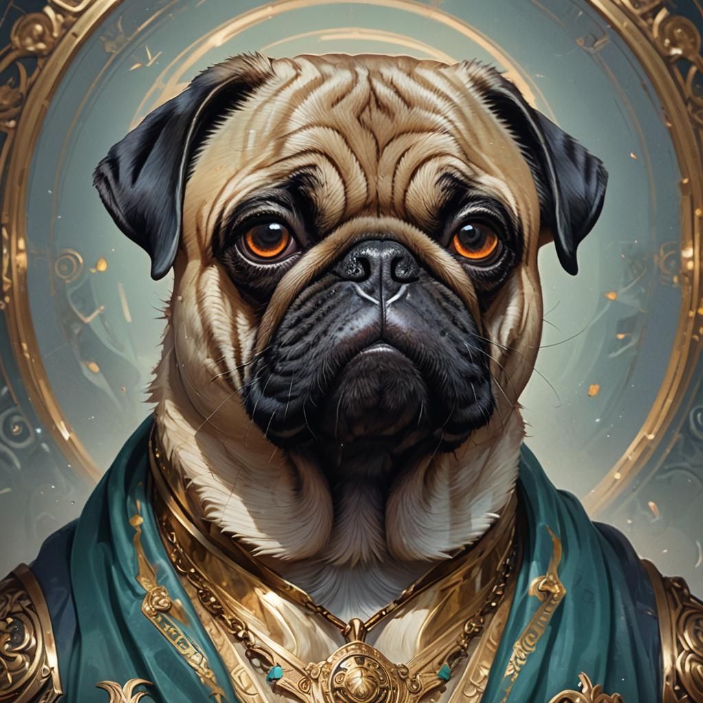 Majestic humanoid noble pug - AI Generated Artwork - NightCafe Creator