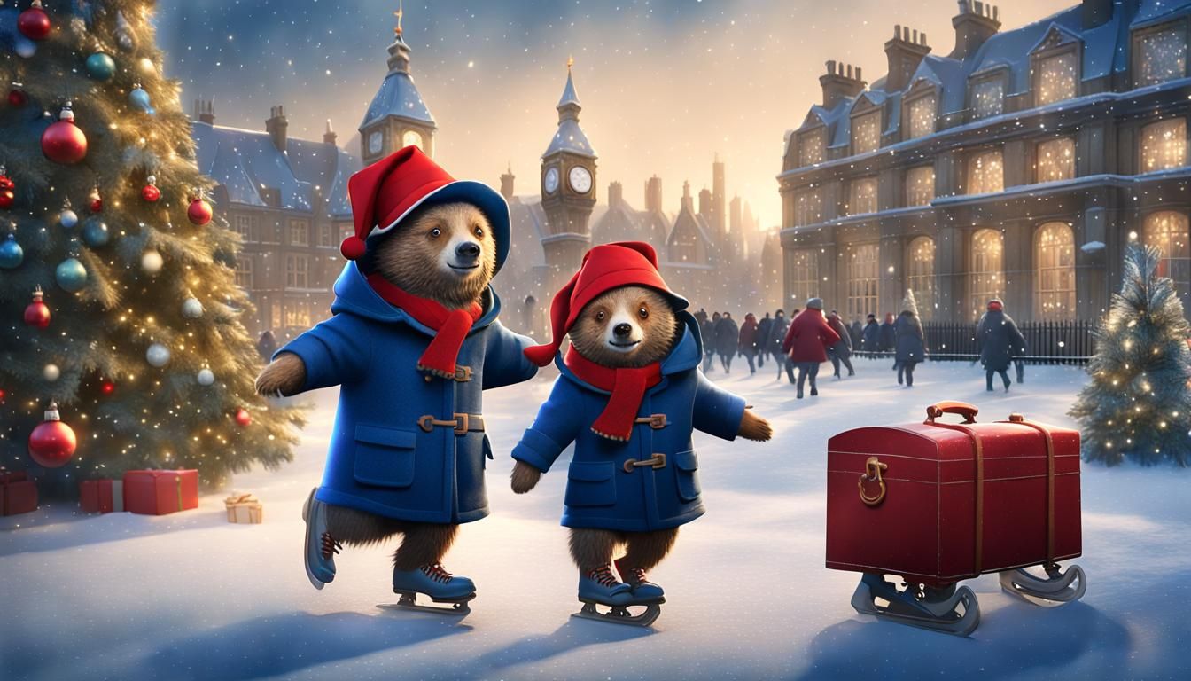 Paddington Bear makes a friend on the ice rink! - AI Generated Artwork ...