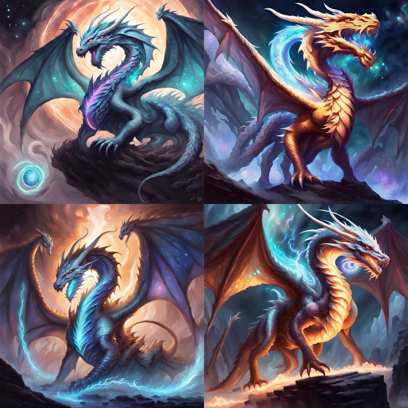 Ethereal Cosmic Dragon, mythical, legendary, fantasycore, concept art, Deviant Art, Dungeons and ...