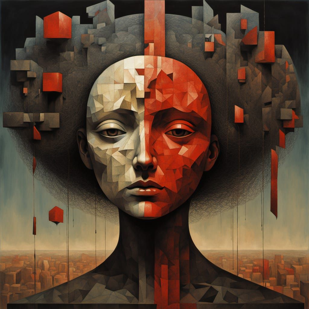 doll by Zdzislaw Beksinski - Beksinski-Inspired Cubist Dol...