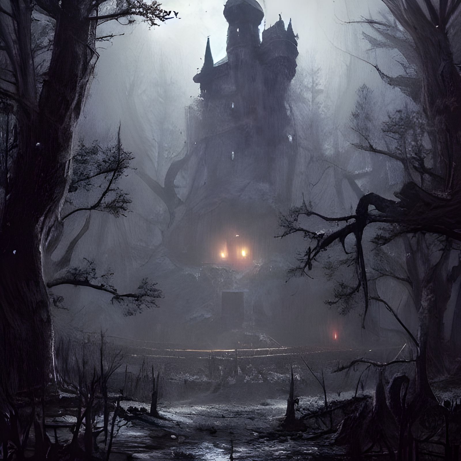 The haunted castle in the middle of the forest - AI Generated Artwork ...