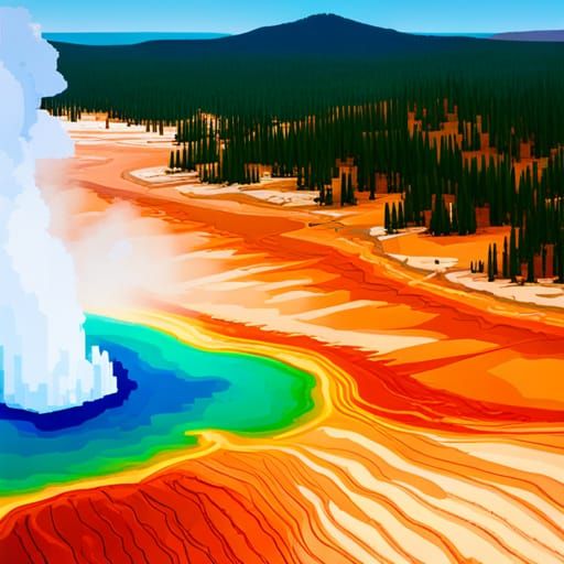 Grand Prismatic Spring Pixel Art - AI Generated Artwork - NightCafe Creator
