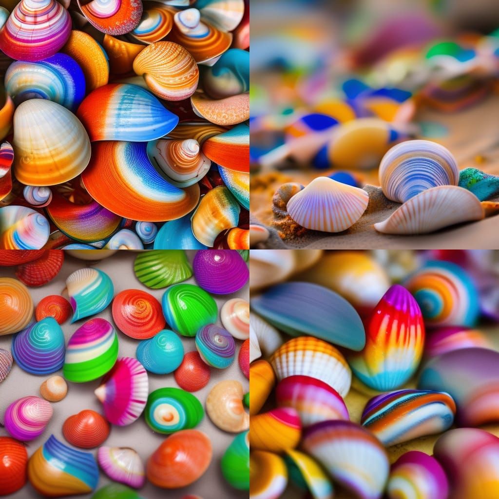 colorful seashells - AI Generated Artwork - NightCafe Creator