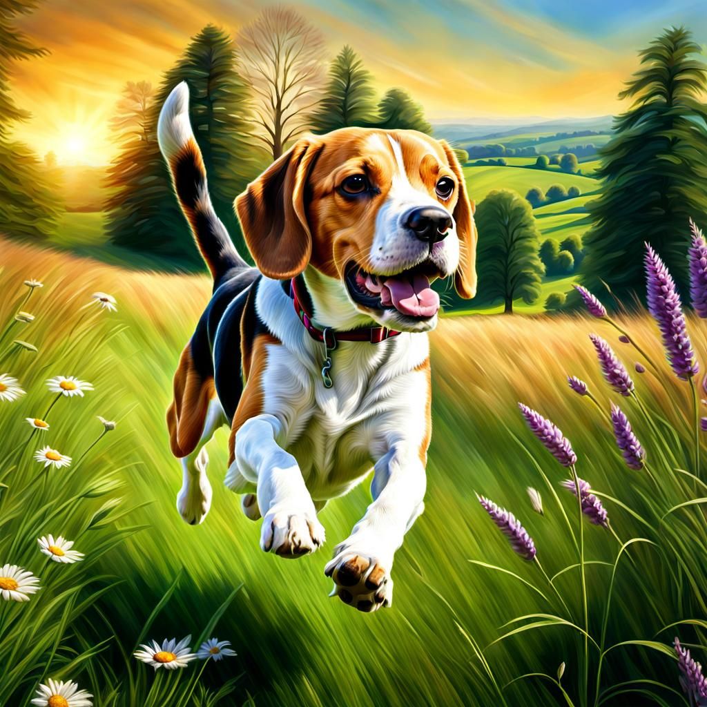 Running Beagle - AI Generated Artwork - NightCafe Creator