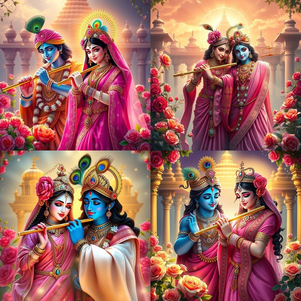 Ethereal Indian Goddesses in Traditional Attire - AI Art