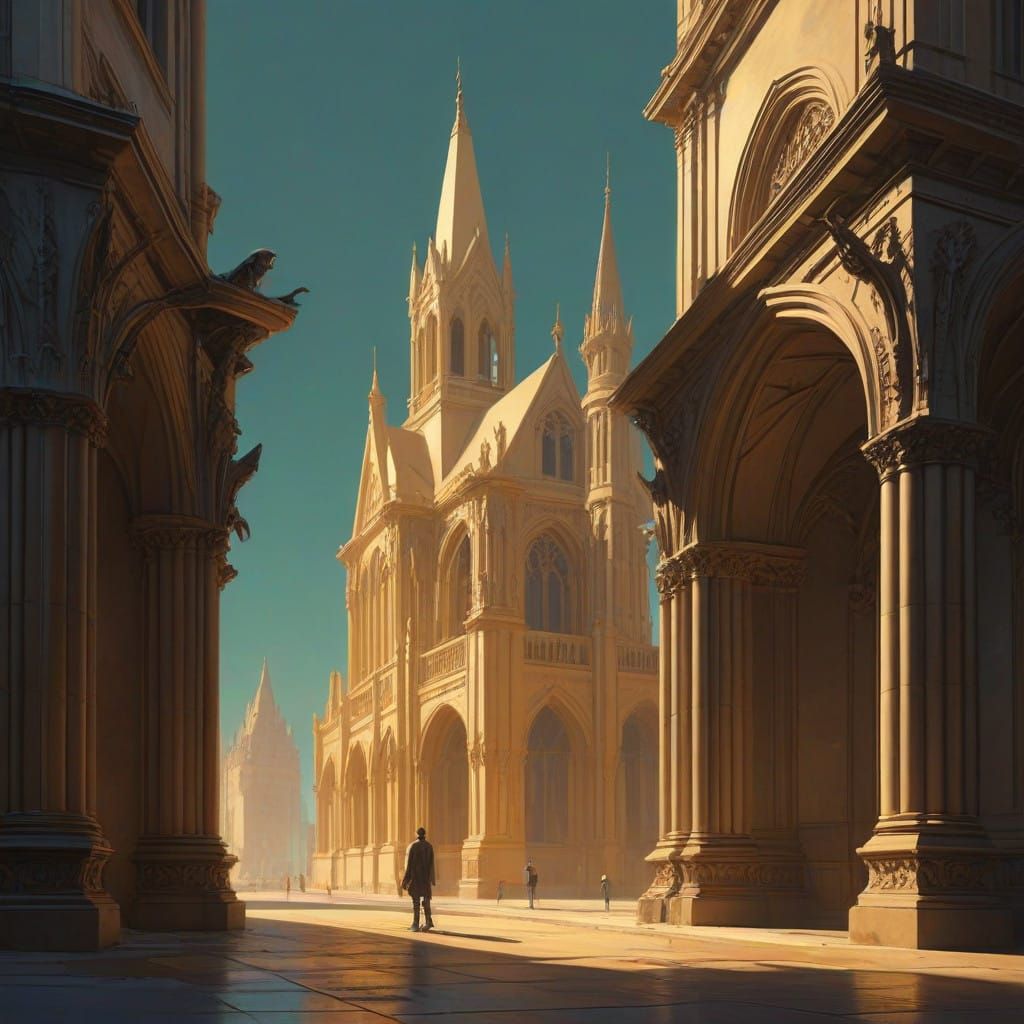 Ethereal Album Cover Art in Baroque Cyberpunk Styl... - AI Art