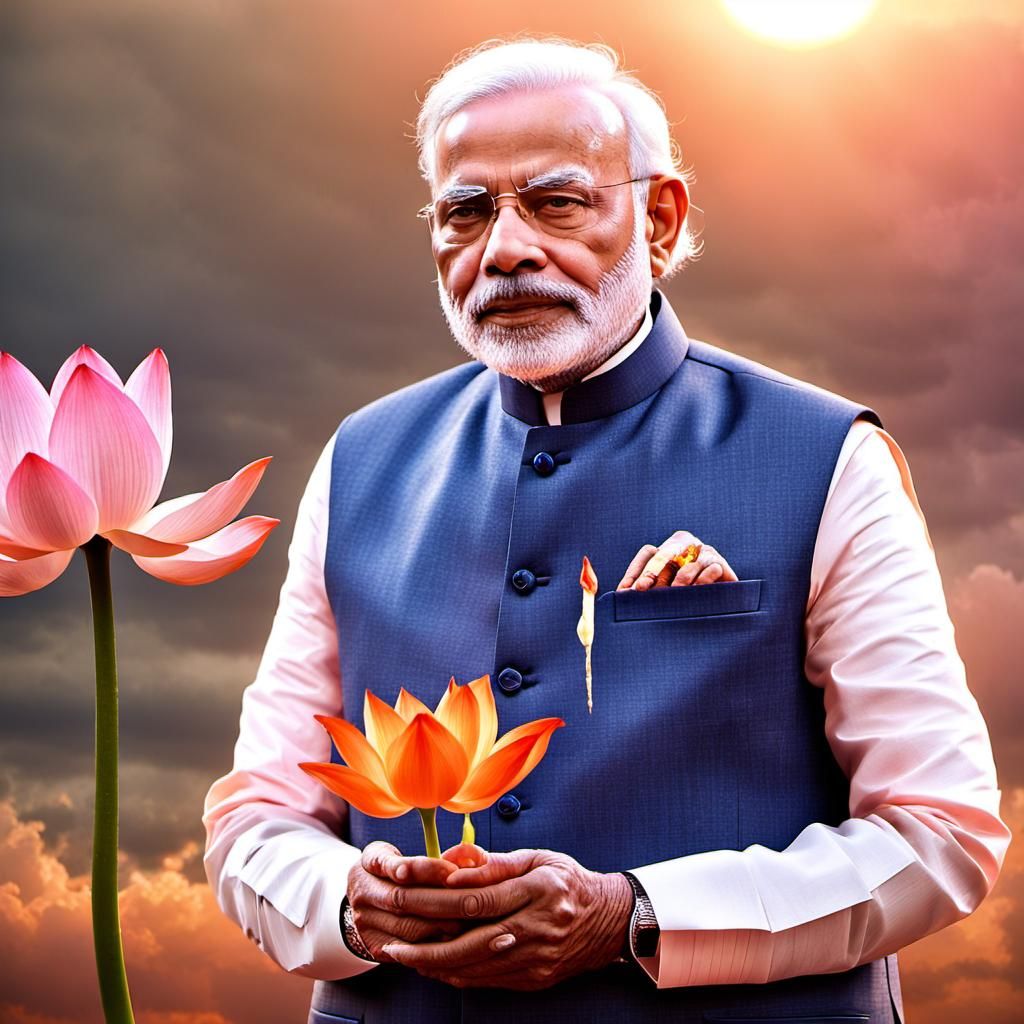 Indian Prime Minister Narendra Modi. @AloneMARLA - AI Generated Artwork ...