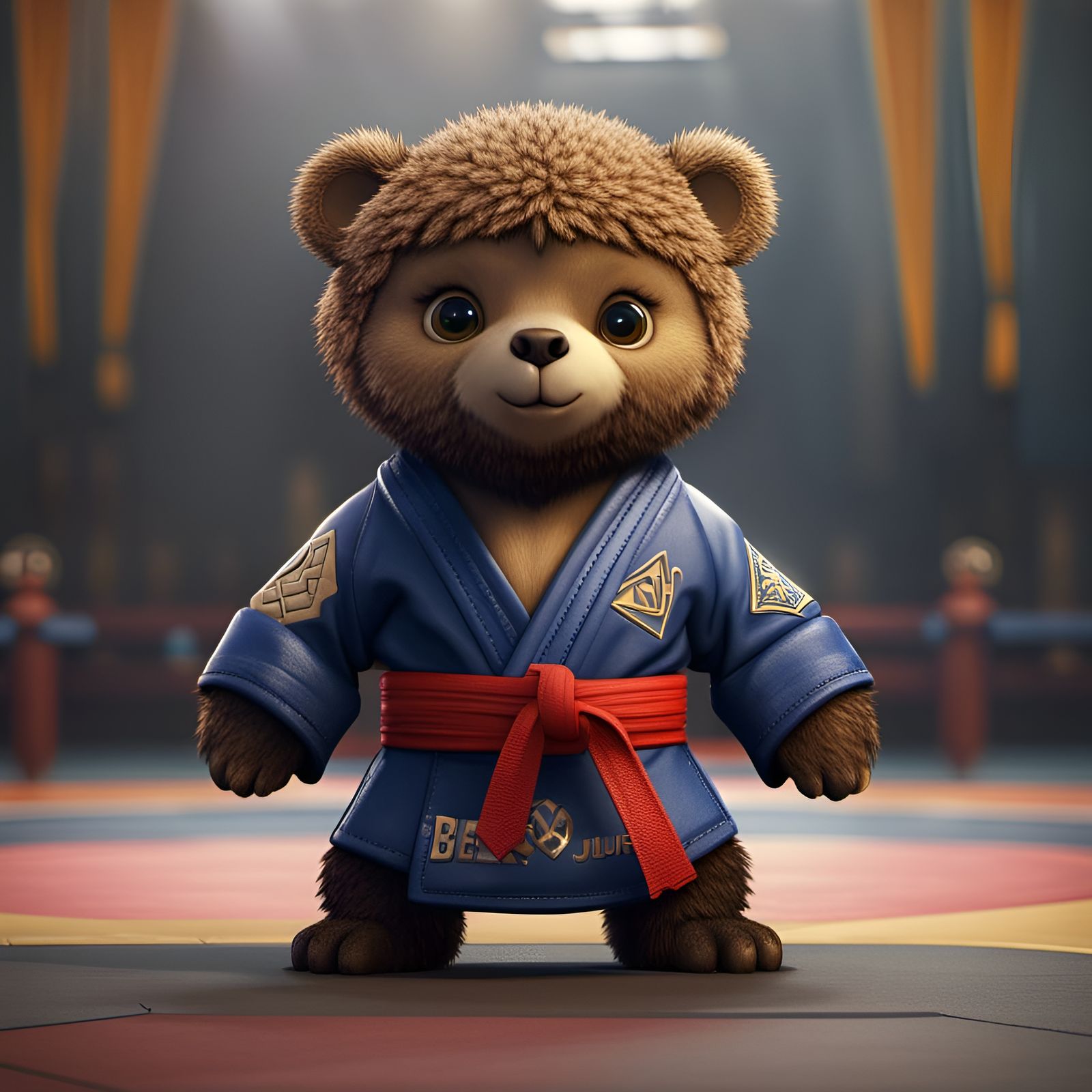 cute bear cub brazilian jiu jitsu fighter - AI Generated Artwork ...