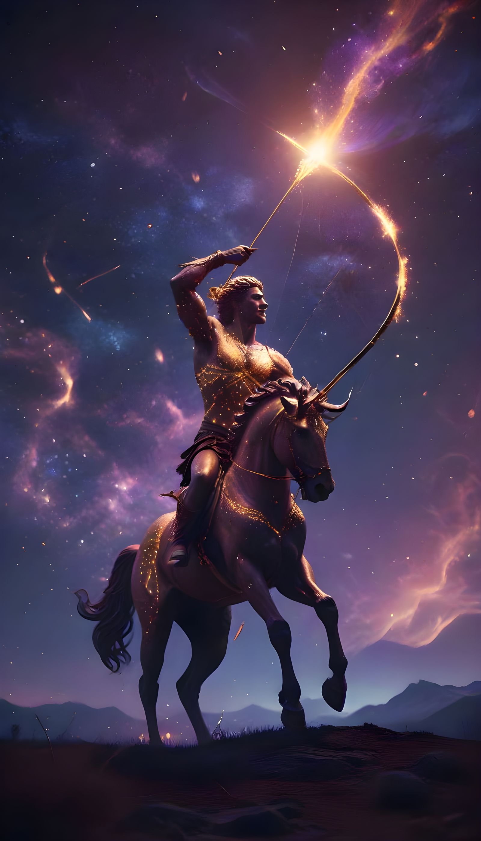 Sagittarius - Celestial Centaur Archer Illuminates Starry N...