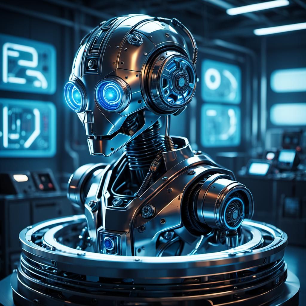 droid head on one wheel - Retro-Futuristic Droid Head Proppe...