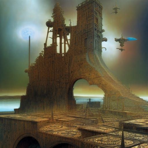 Pythagoras' Theorem ("Tower on the borders" 2) - AI Generated Artwork ...