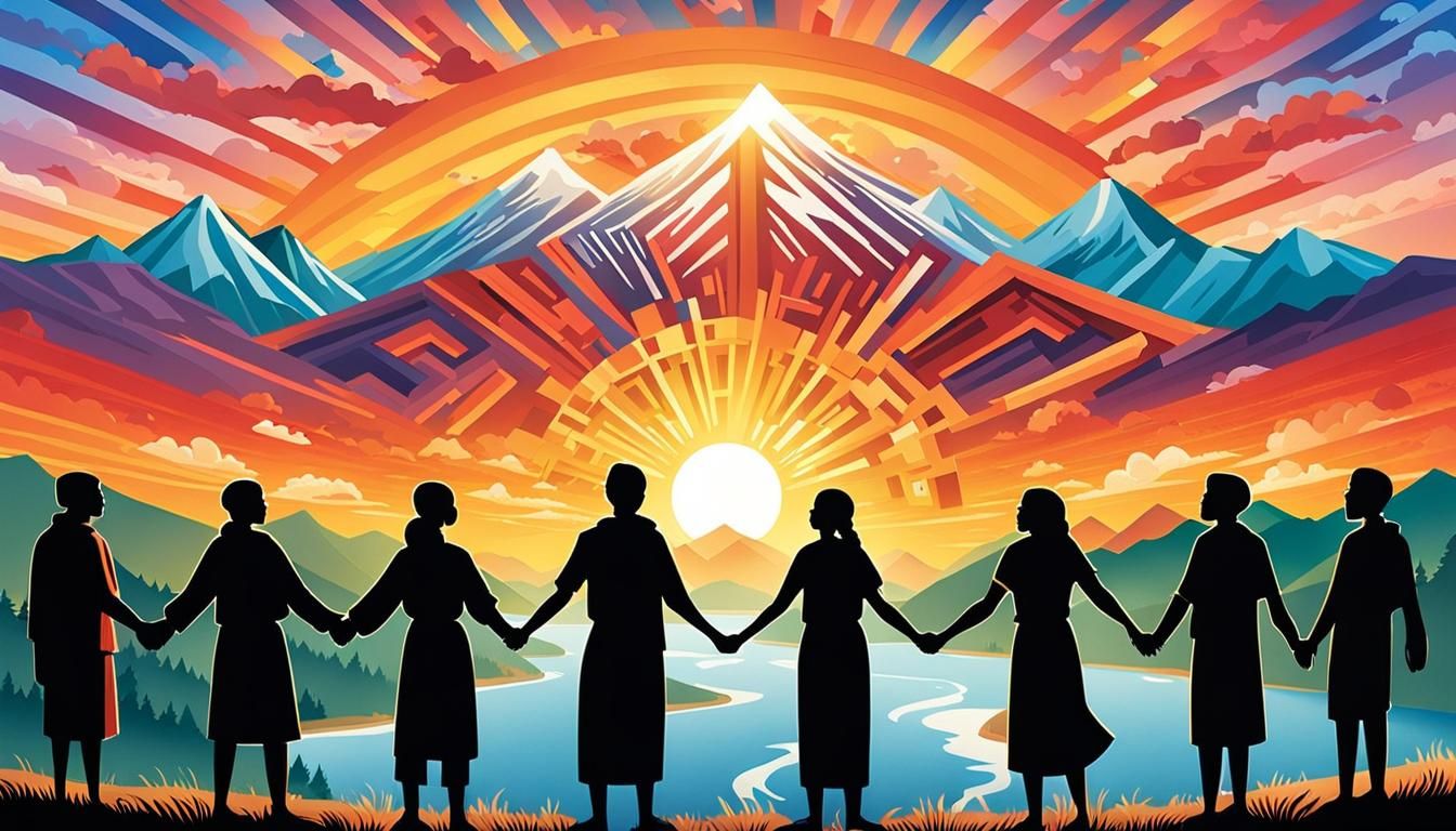 a human chain. - AI Generated Artwork - NightCafe Creator