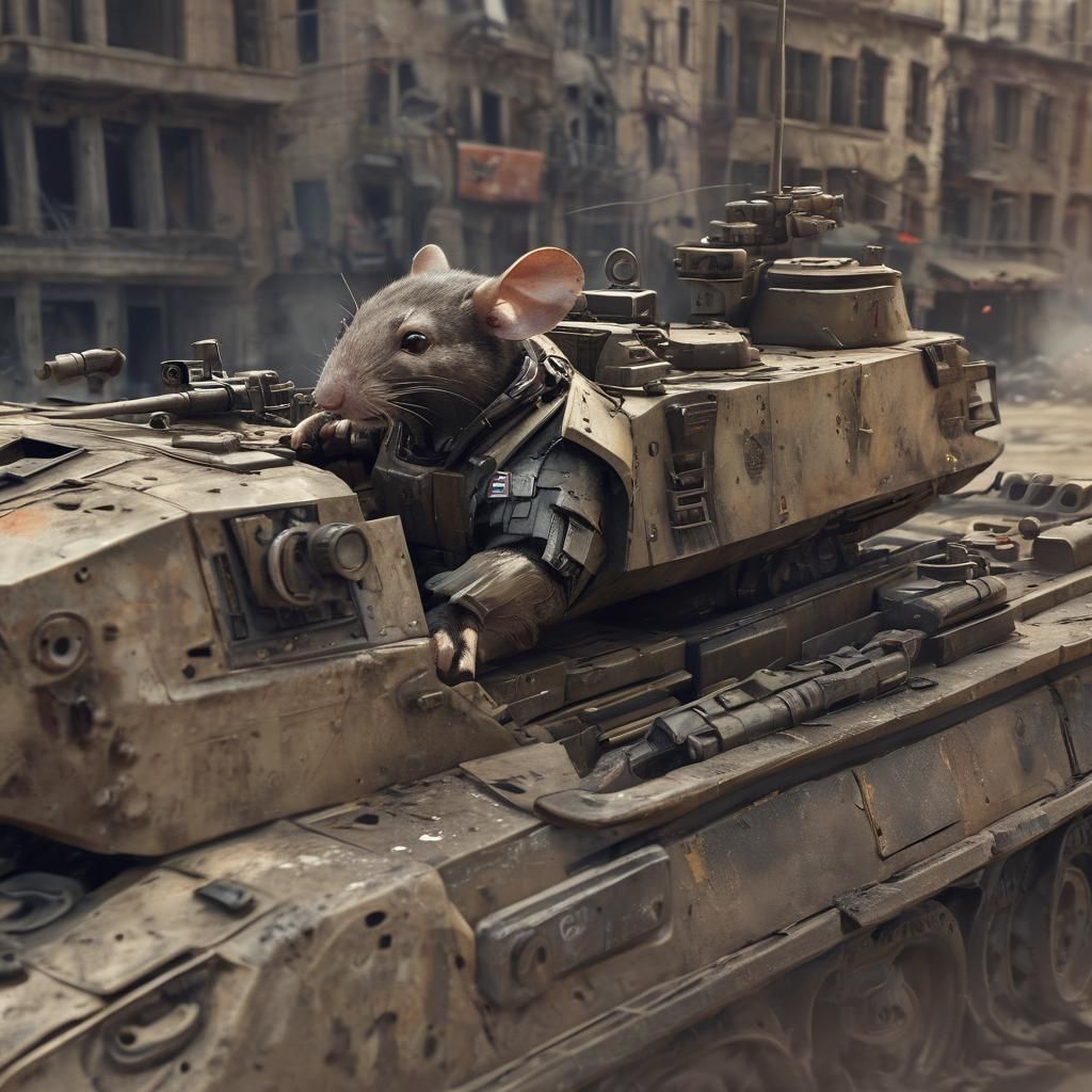 army mouse in a panzer tank - Mouse Commander in War Machin...