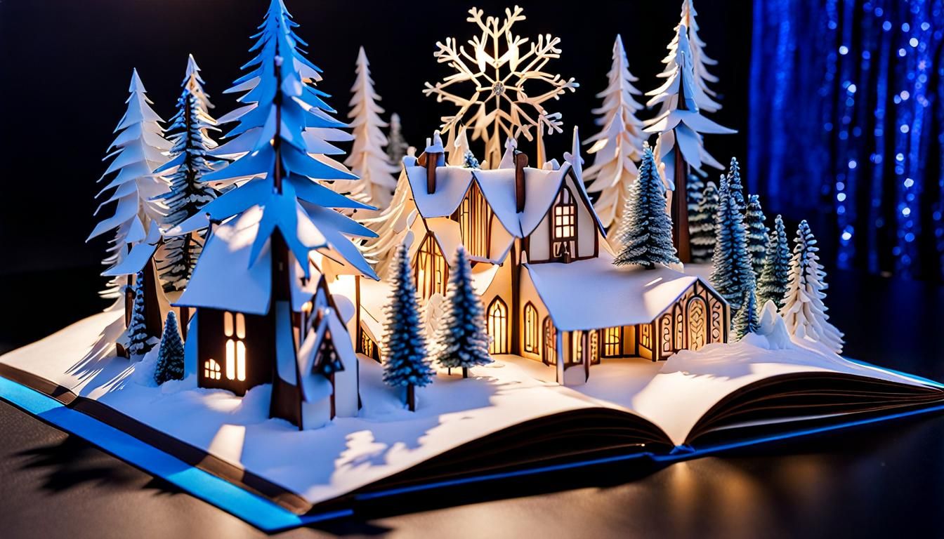 a winter wonderland 3D pop-up book - AI Generated Artwork - NightCafe ...