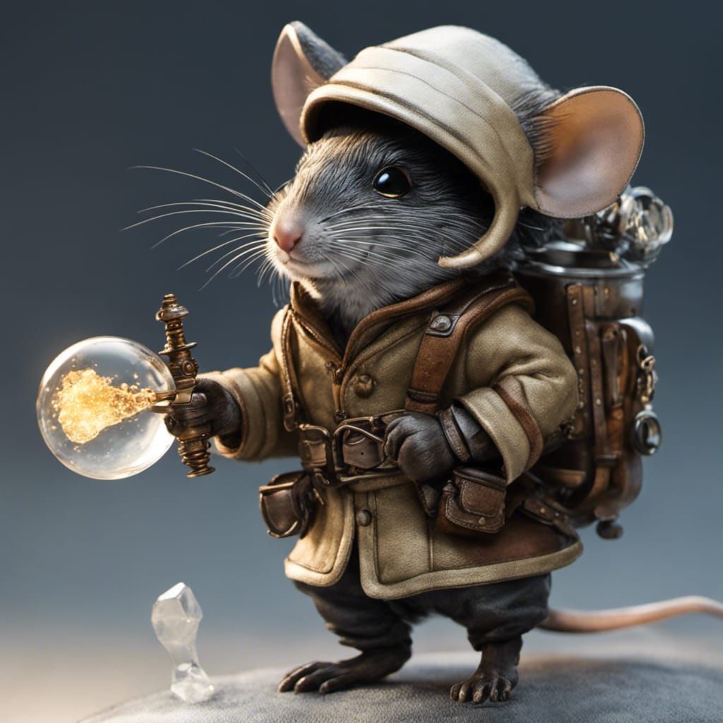 A Mouse carved out of crystal that has been blown by a glass blower ...