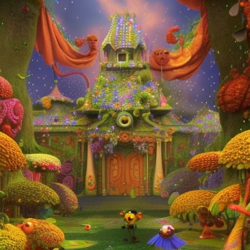 friendly insects playing happy lady bug light particles magnificent ...