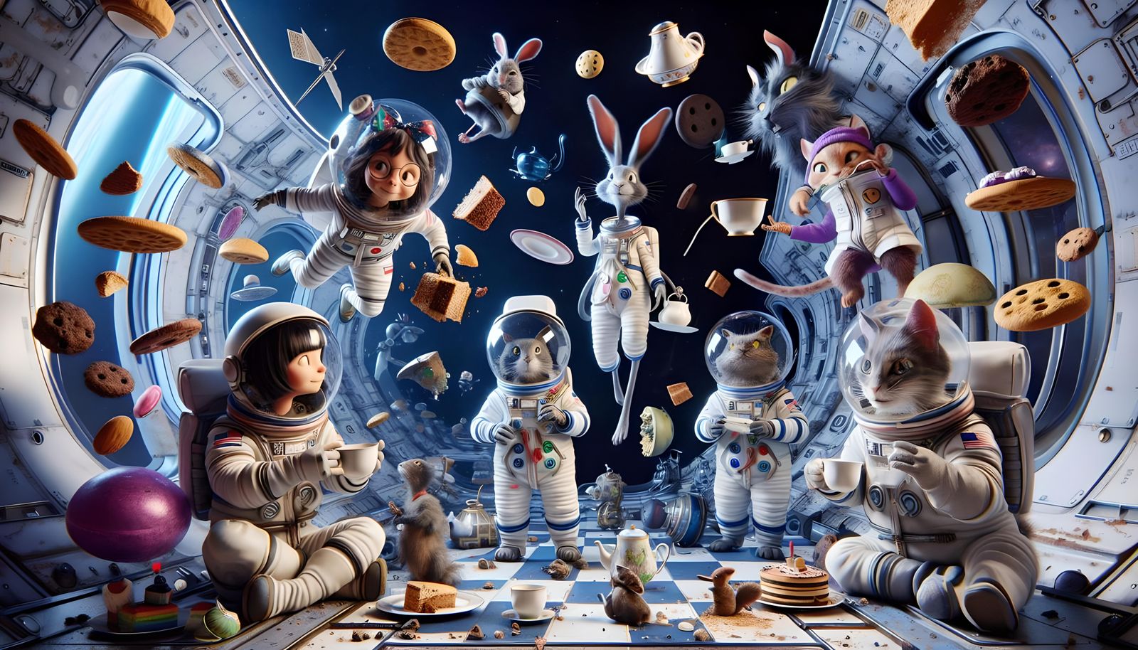 Reesa Invites Friends - Real and Imagined - for a Space Tea Party - AI ...