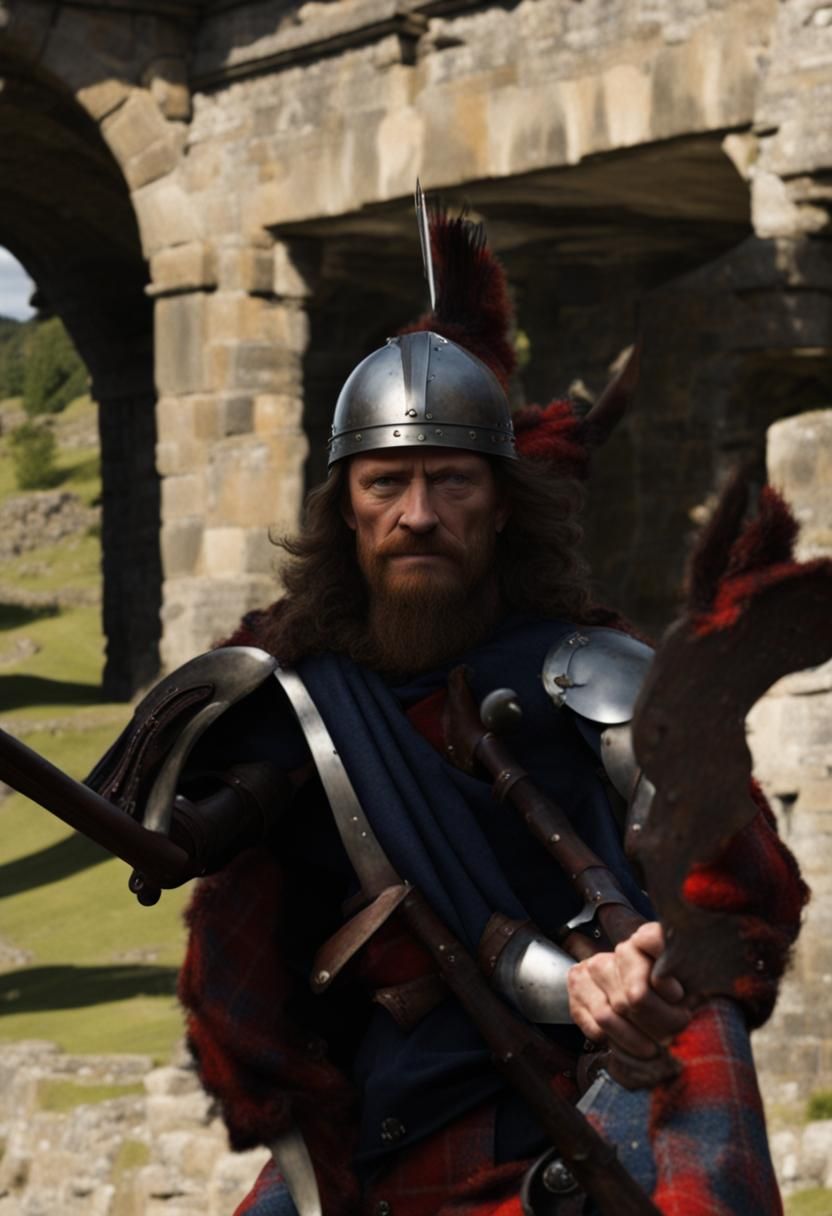 Baron Bruce as a Scottish warrior - Baron Bruce as a Scottis...