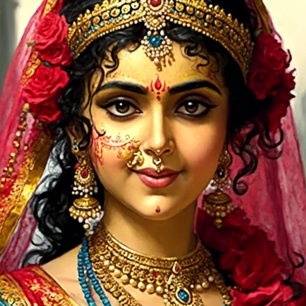 Smiling Radha Rani - AI Generated Artwork - NightCafe Creator