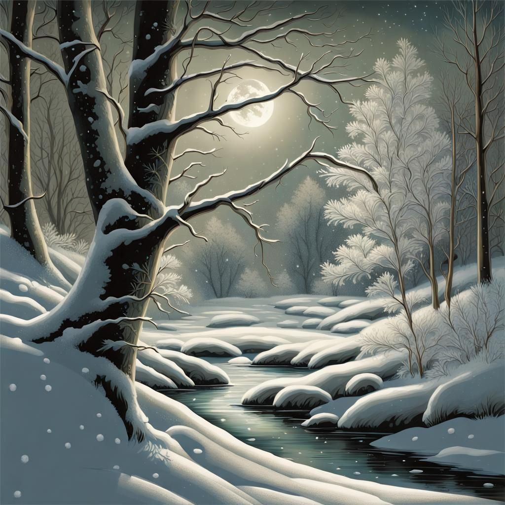 Winters Soft and Harsh Shadows - AI Generated Artwork - NightCafe Creator
