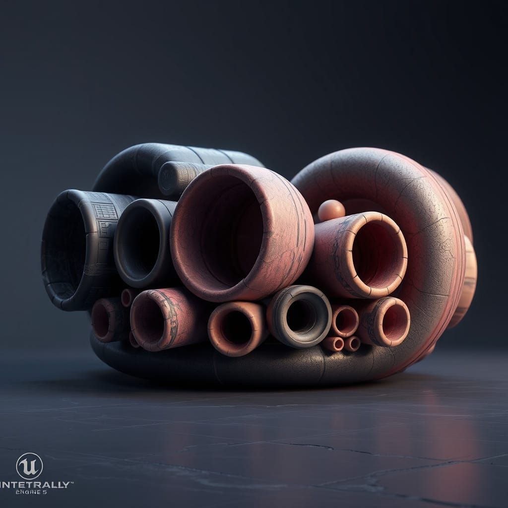 Surreal Tubes Converge in a Fantastical Spherical ... - AI Art