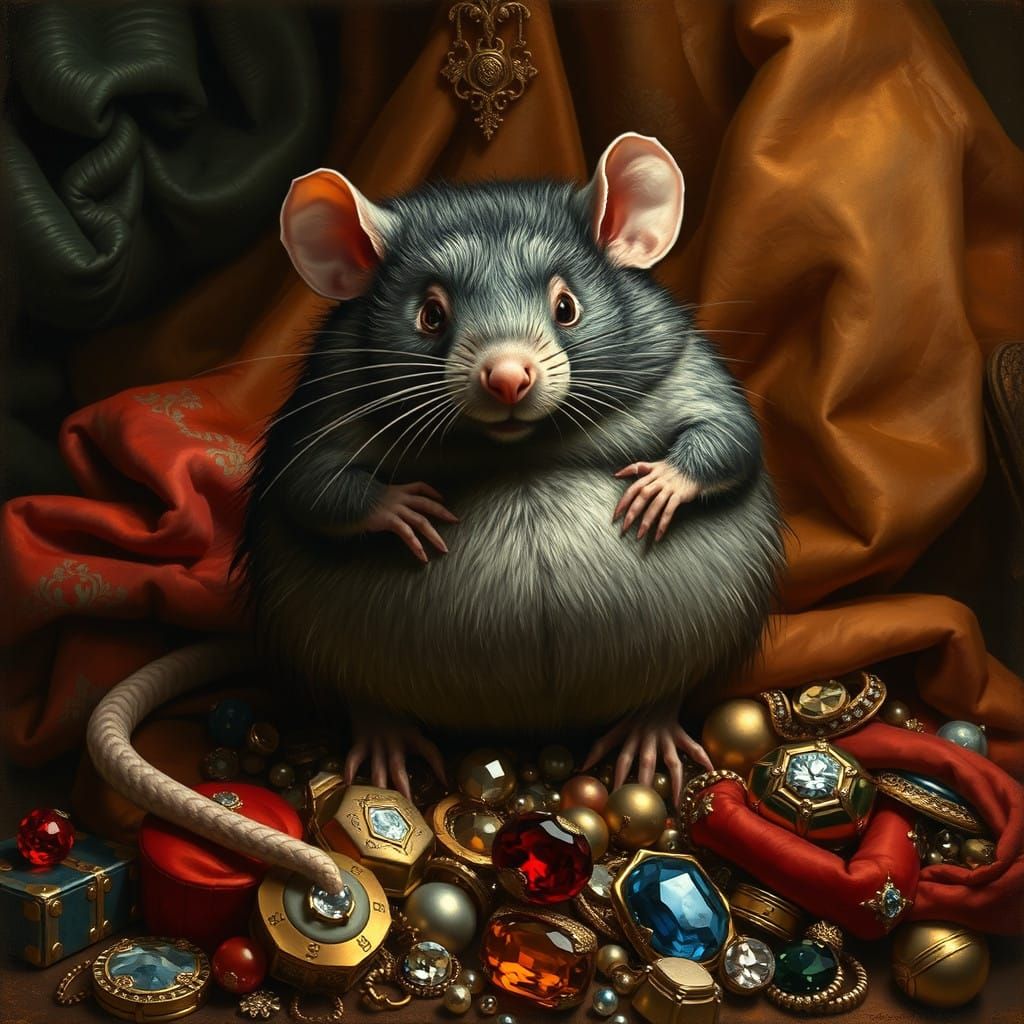 A FAT RAT! - Baroque Rat in Opulent Treasure Trove
