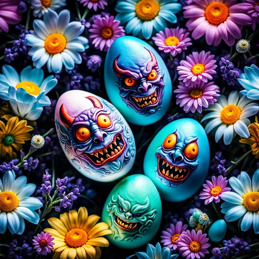 Demon Easter Eggs - AI Generated Artwork - NightCafe Creator