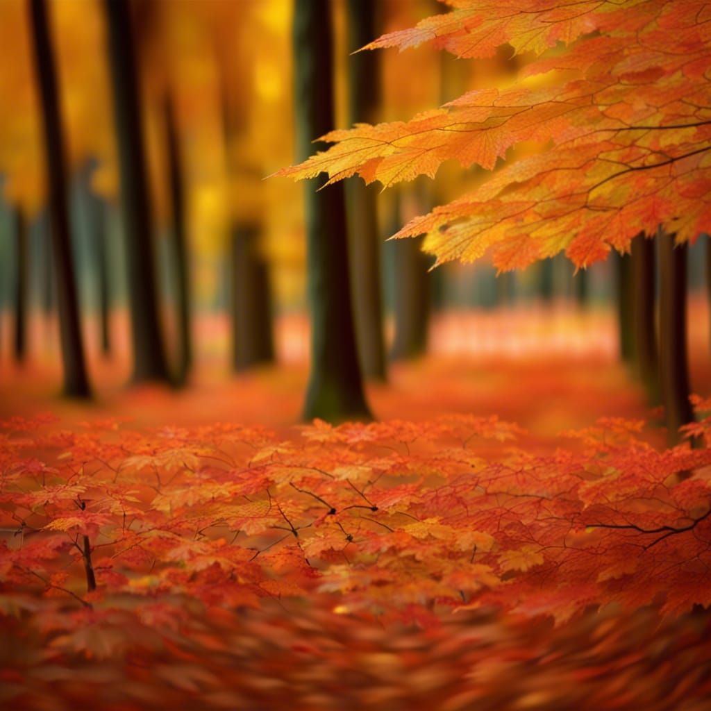 Maple tree forest in autumn - AI Generated Artwork - NightCafe Creator
