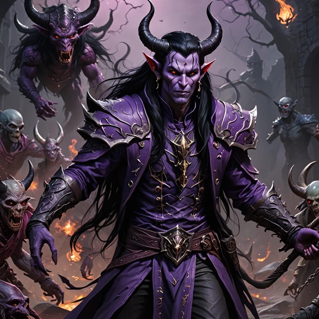 Tiefling necromancer - AI Generated Artwork - NightCafe Creator