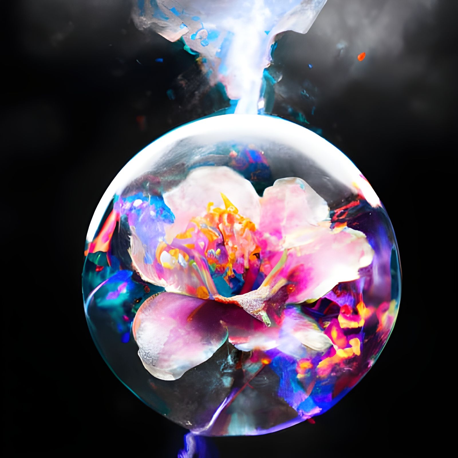 Flower orb painting - AI Generated Artwork - NightCafe Creator