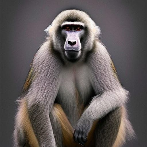Snow Baboon (Ver 5) - AI Generated Artwork - NightCafe Creator