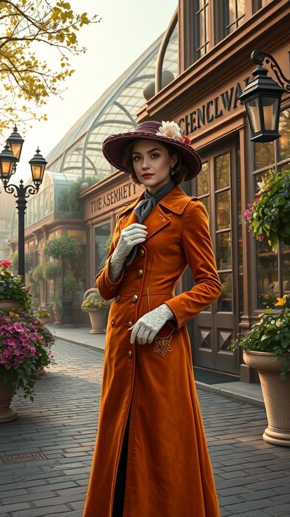 Victorian woman - Ethereal Florist in Victorian Greenhouse