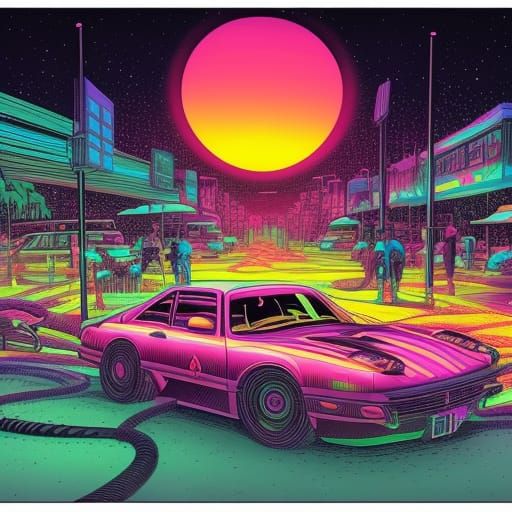 a neon world - AI Generated Artwork - NightCafe Creator