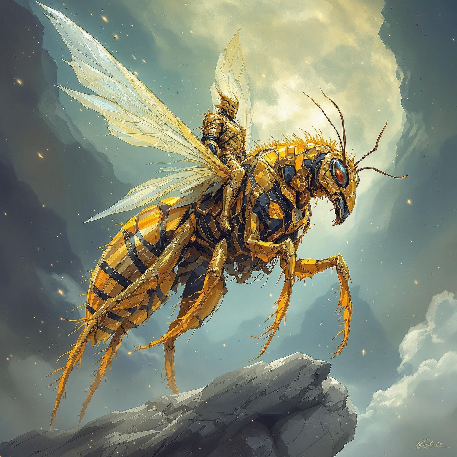 Wasp Knight - Majestic Wasp Knight Stands Tall with Crystal ...