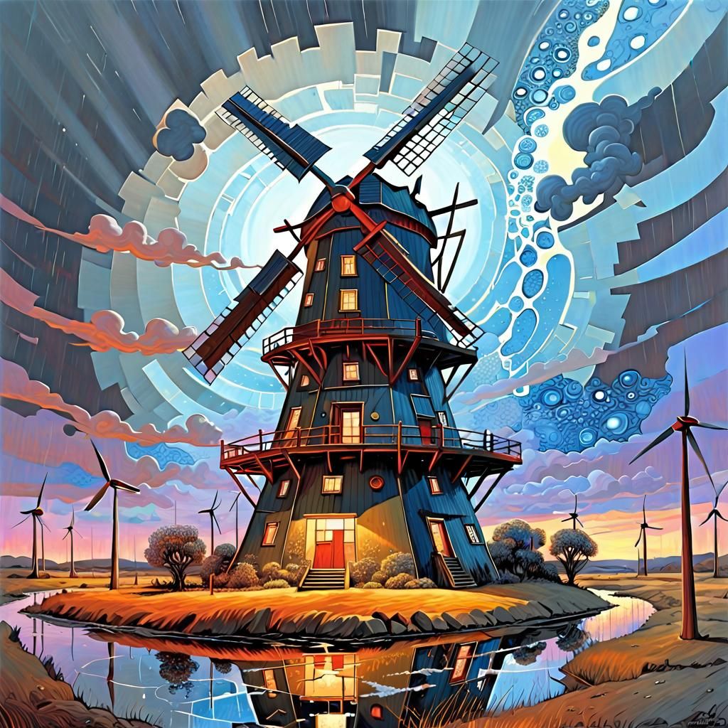 Windmill - AI Generated Artwork - NightCafe Creator