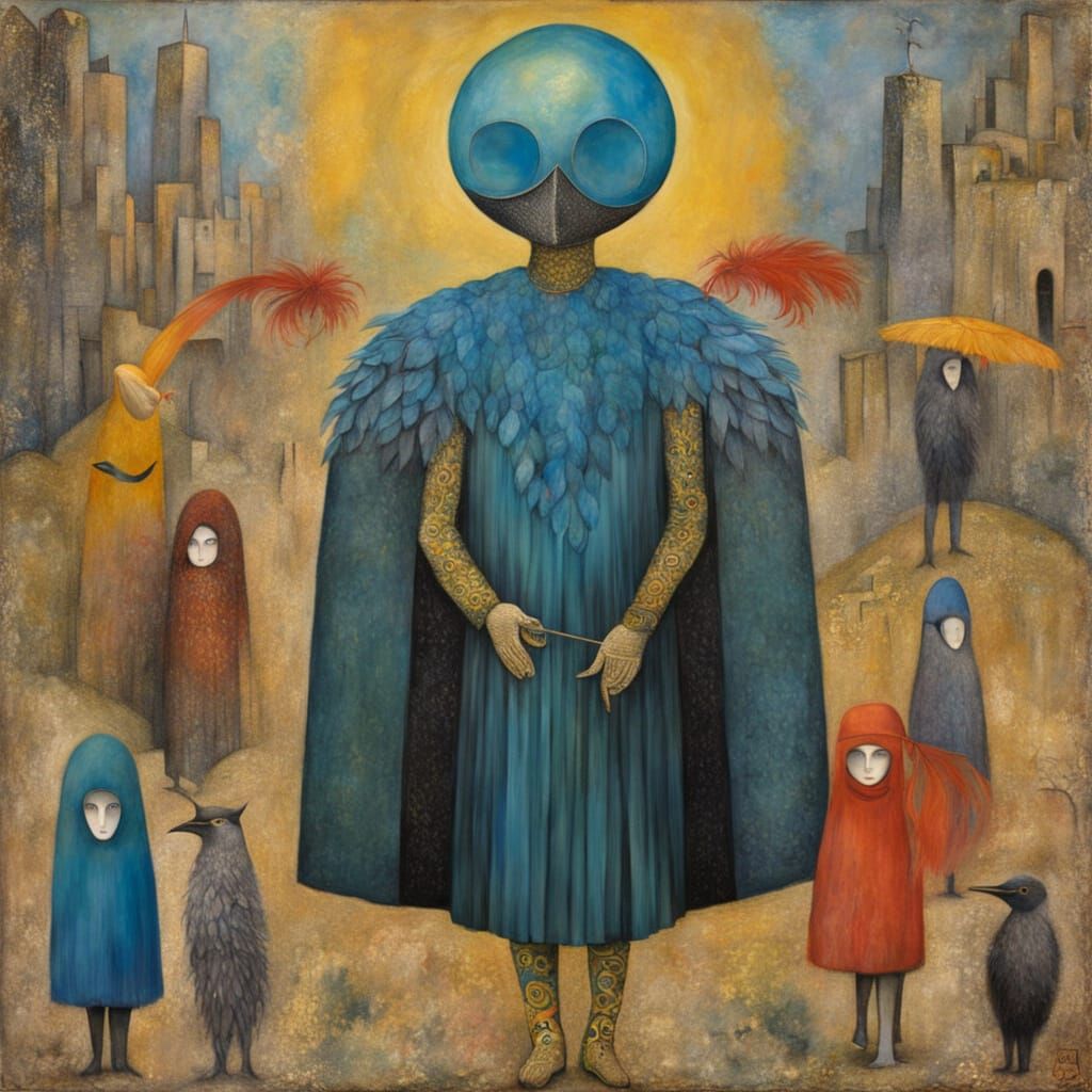 Surrealist Fiesta in Rio-Style Oil Pastel Portrait... - AI Art