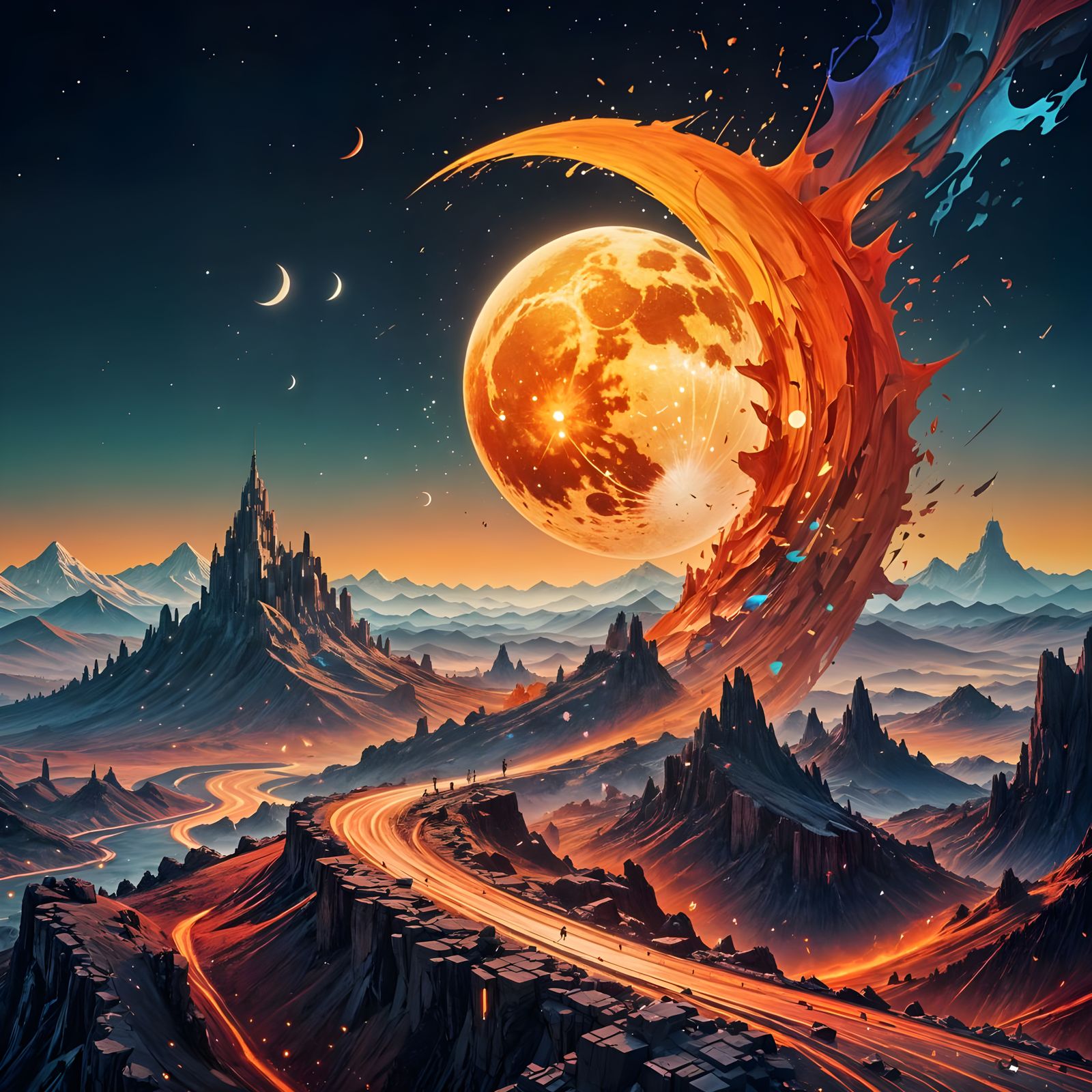 The Long and Winding Road - Surreal Crescent Moonscape in P...