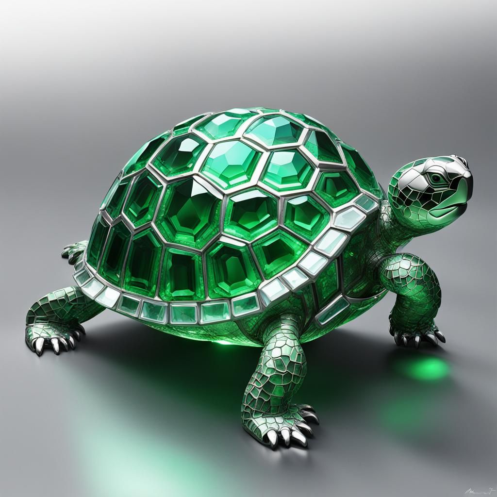 Emerald crystal turtle - AI Generated Artwork - NightCafe Creator