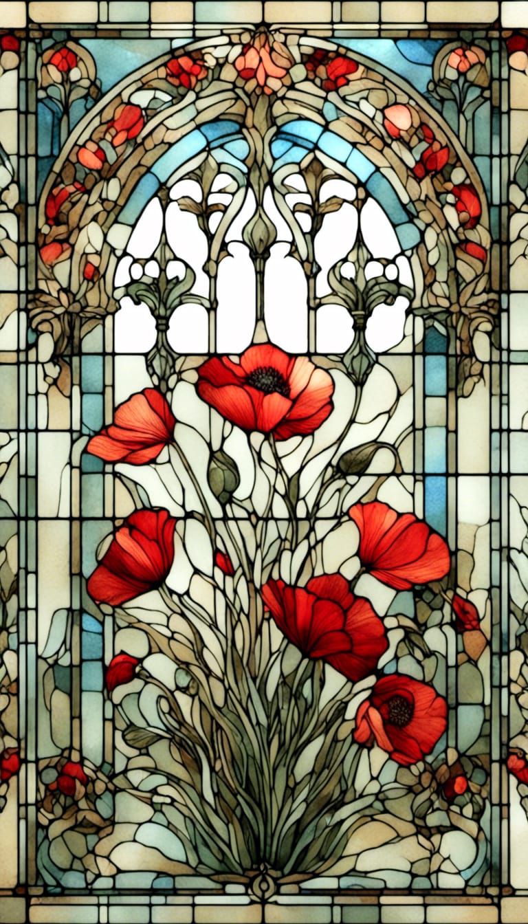 Poppy Window 2 of 4 - AI Generated Artwork - NightCafe Creator