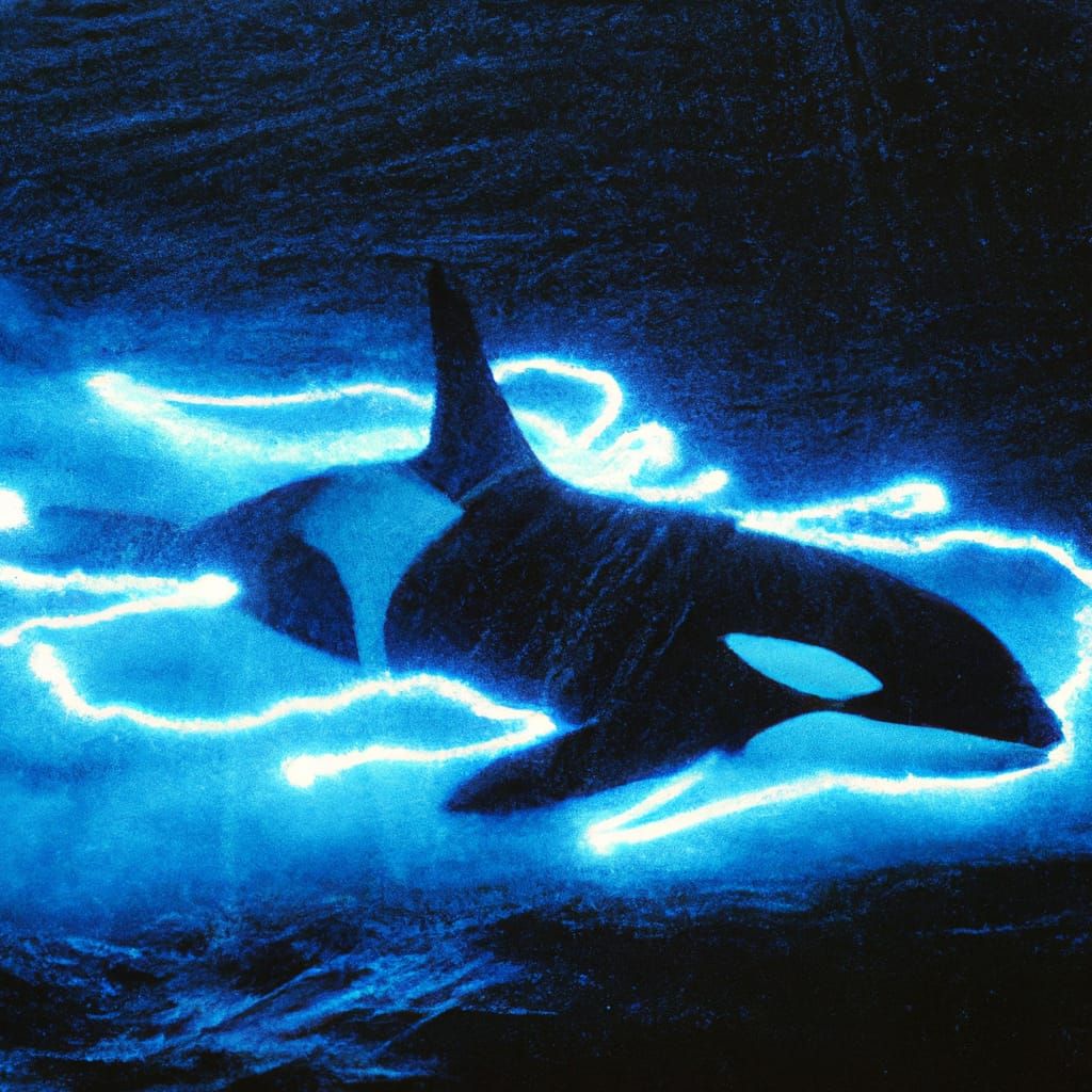 Orca Electric Waters - AI Generated Artwork - NightCafe Creator
