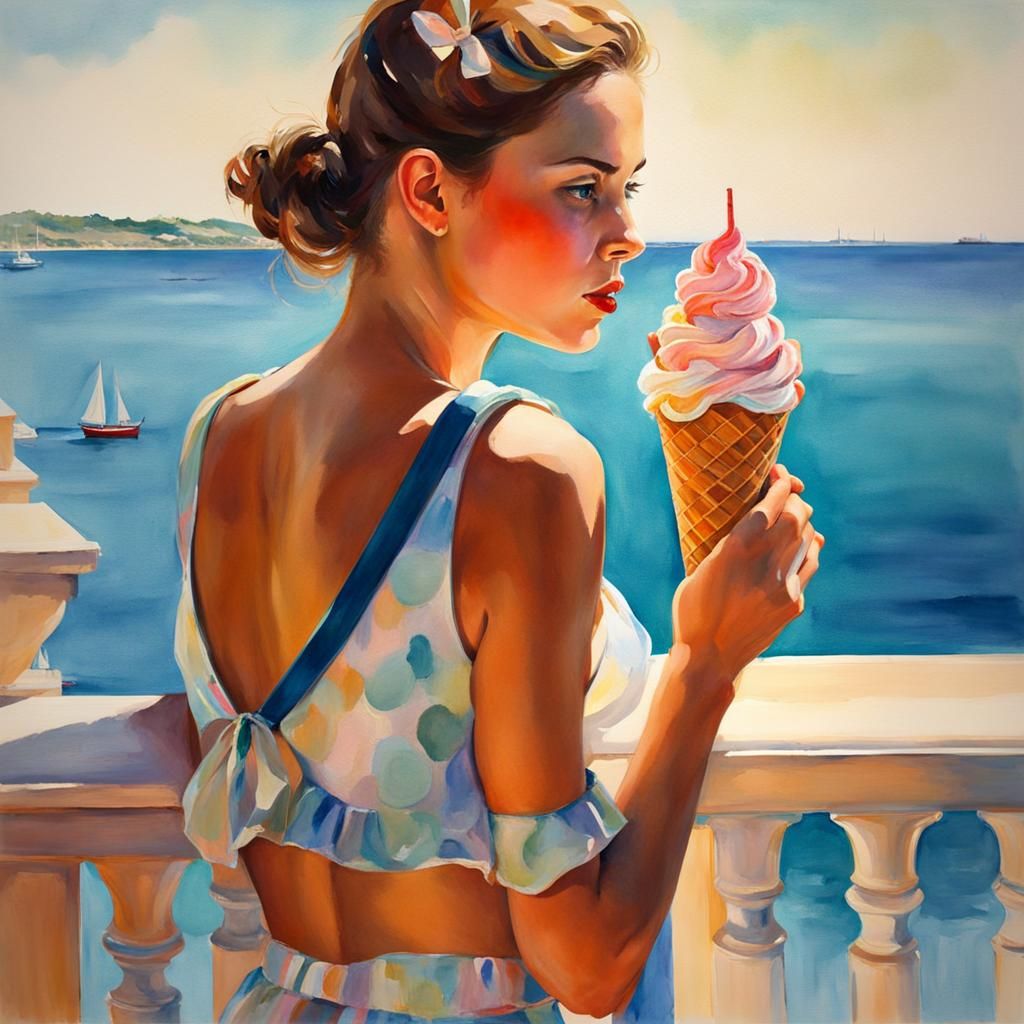 Le cornet de glace - AI Generated Artwork - NightCafe Creator