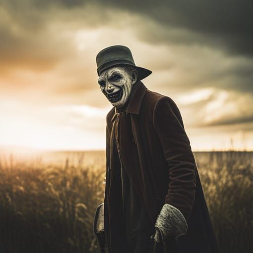 Creepy Clown following you - AI Generated Artwork - NightCafe Creator