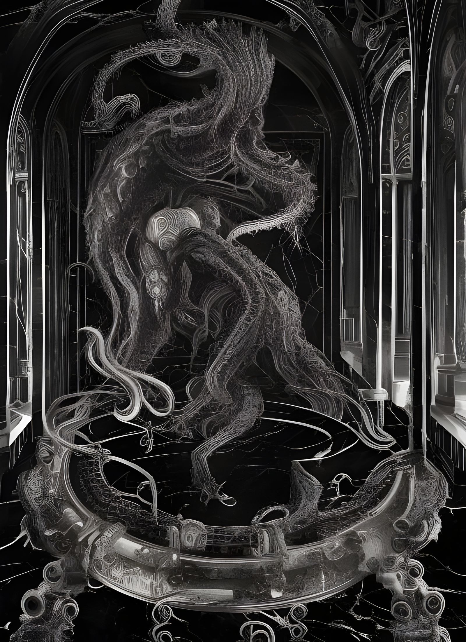 The intricate chaos eating colossal creature of the universe swims ...