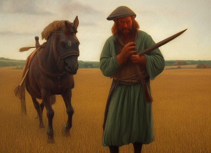 A medieval farmer works in his field - AI Generated Artwork - NightCafe ...