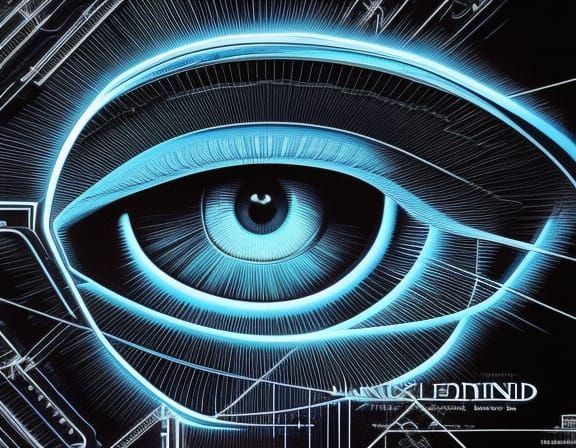 Blue eye blueprint - AI Generated Artwork - NightCafe Creator